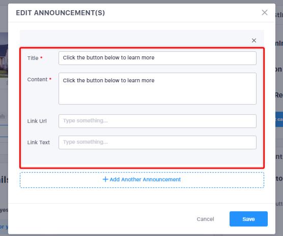 Dashboard Announcement Board – Lofty Help Center