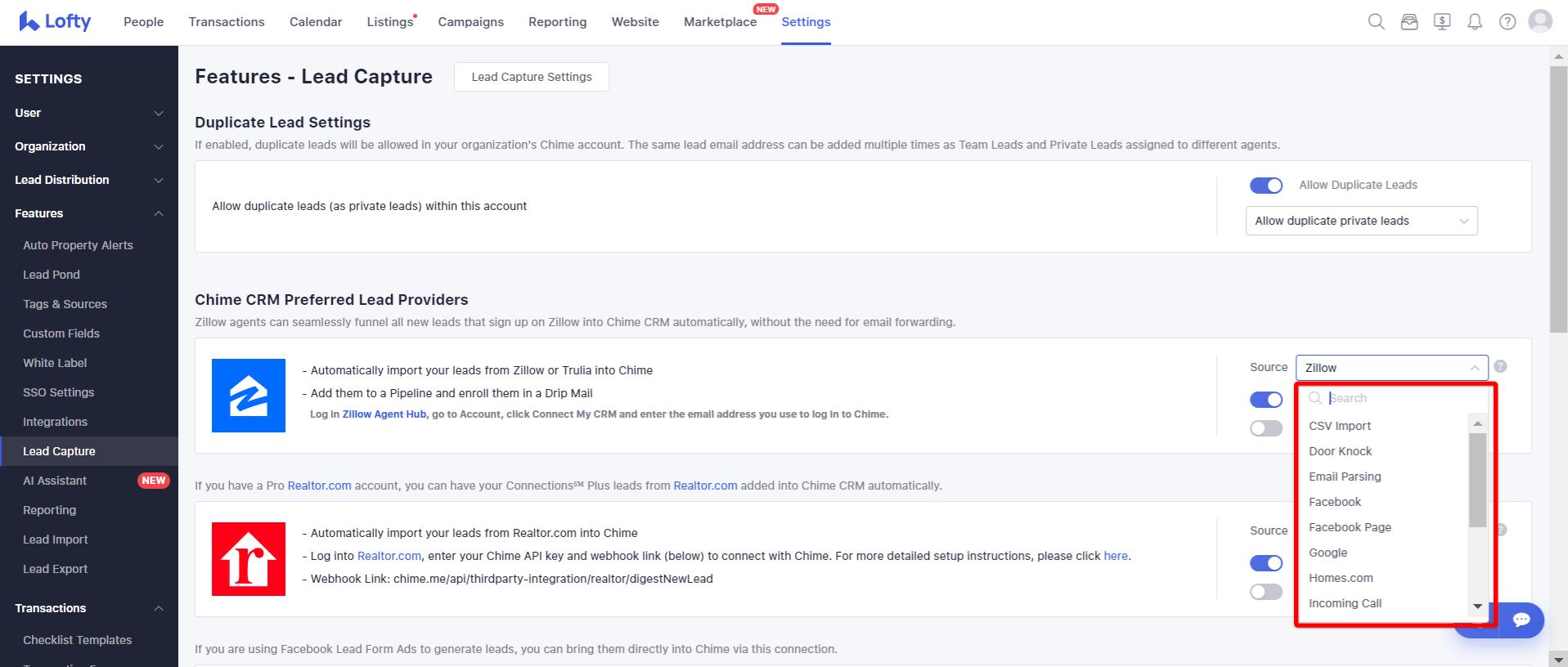 Lead Organization with Sources – Lofty Help Center