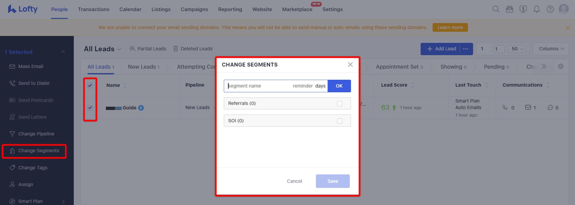 Lead Organization with Segments – Lofty Help Center