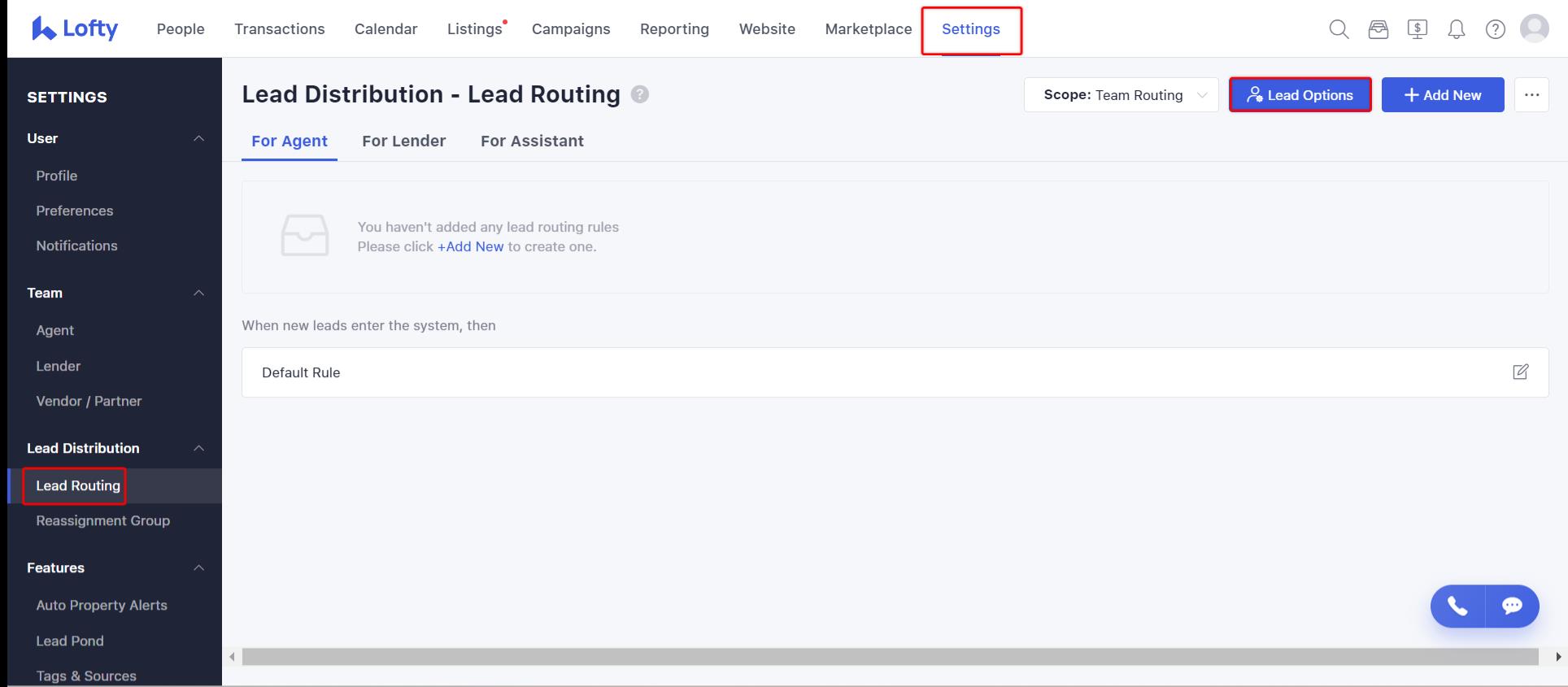 Lead Routing Rules – Lofty Help Center