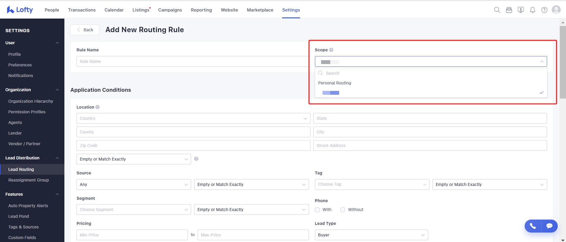 Lead Routing Rules – Lofty Help Center