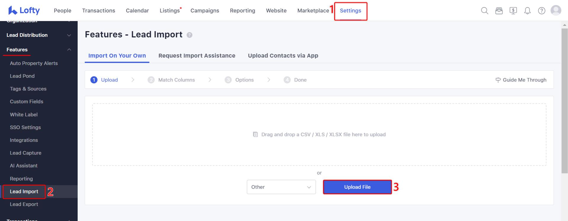 Lead Import (via CSV/Spreadsheet) – Lofty Help Center