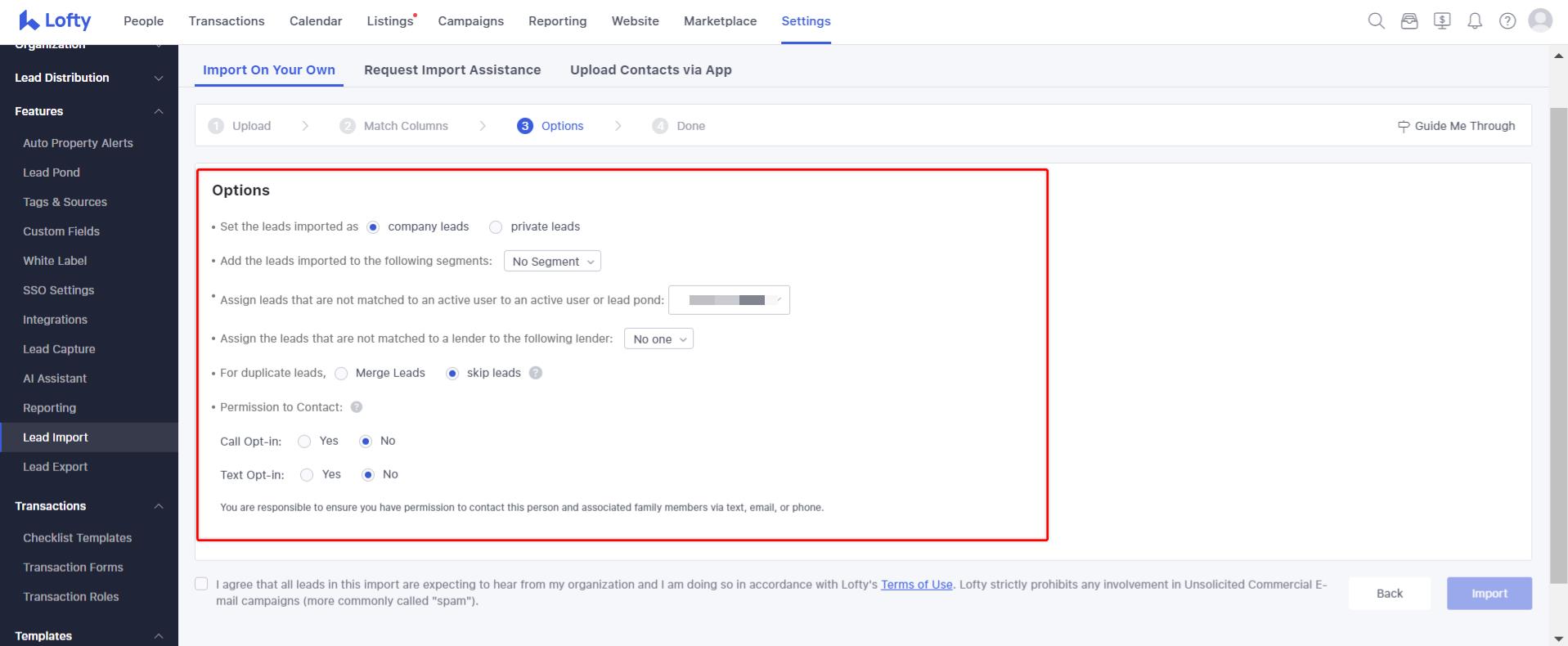 Lead Import (via CSV/Spreadsheet) – Lofty Help Center