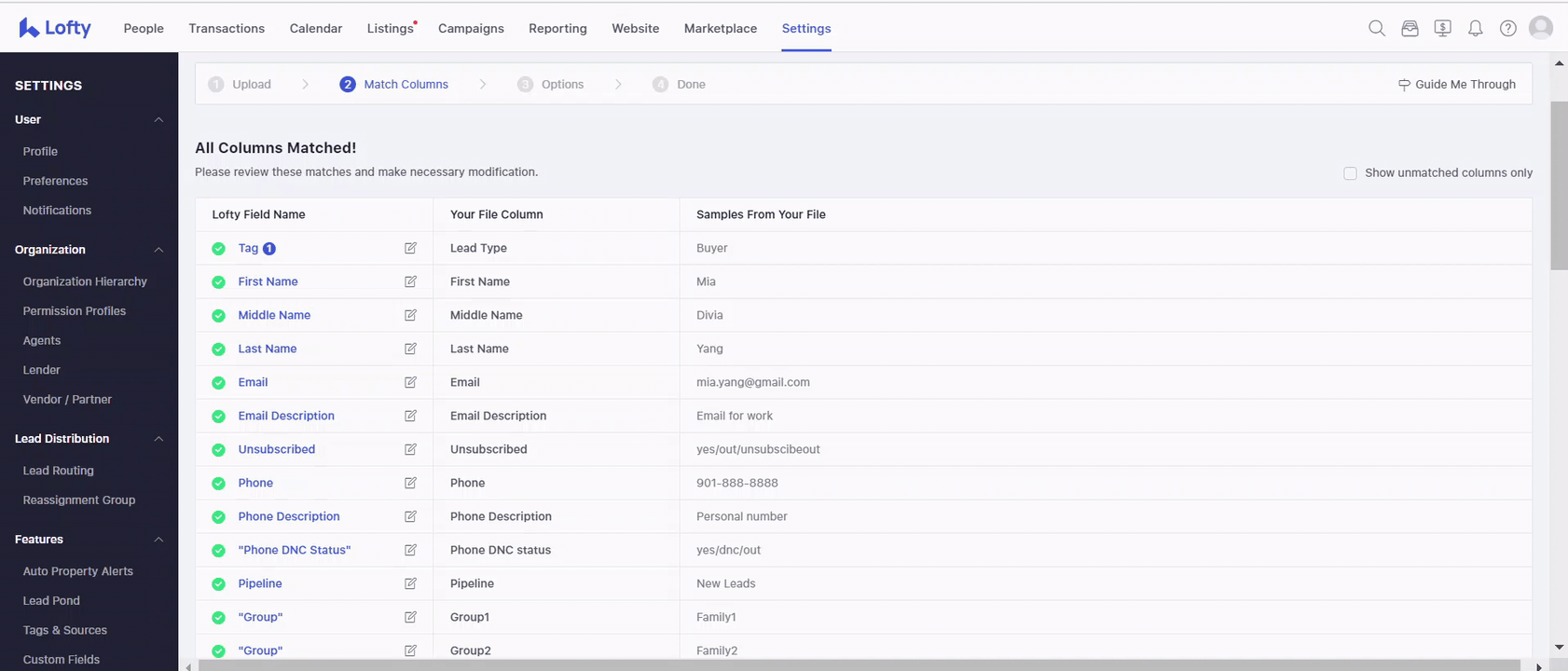 Lead Import (via CSV/Spreadsheet) – Lofty Help Center