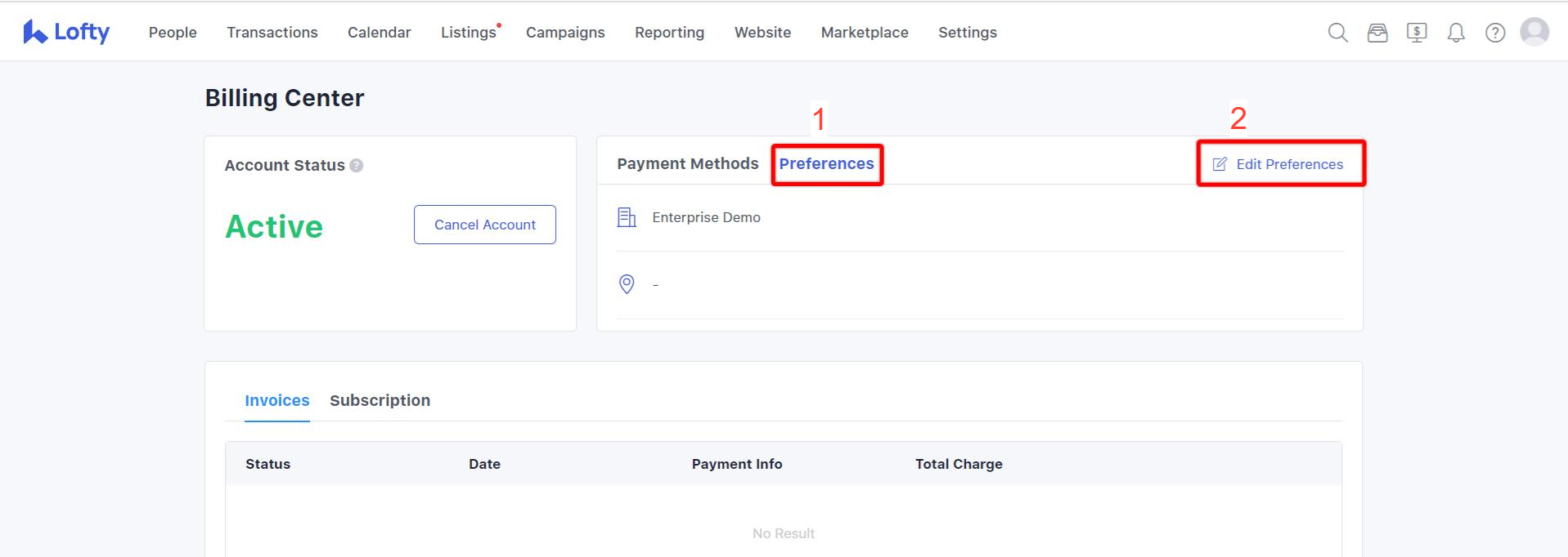 Billing Center – Lofty Help Center