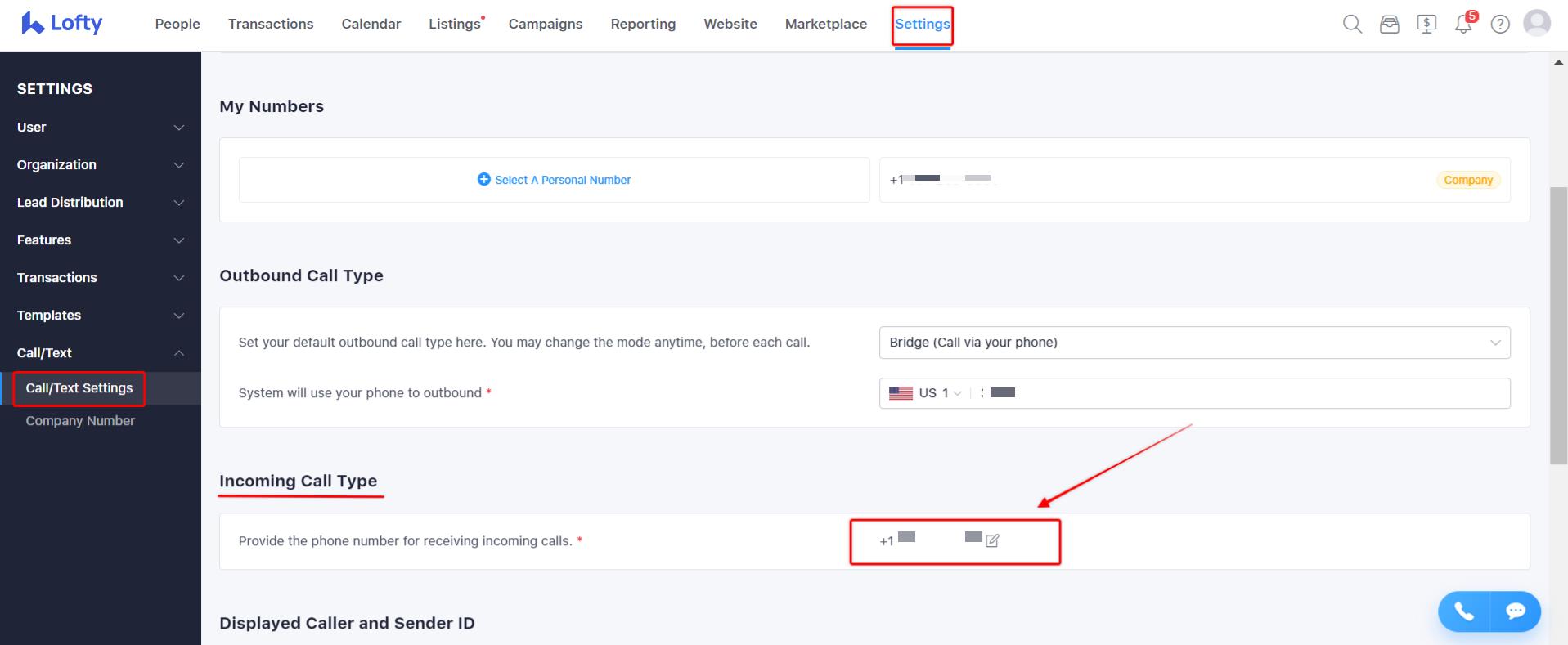 Receiving Calls from Leads – Lofty Help Center