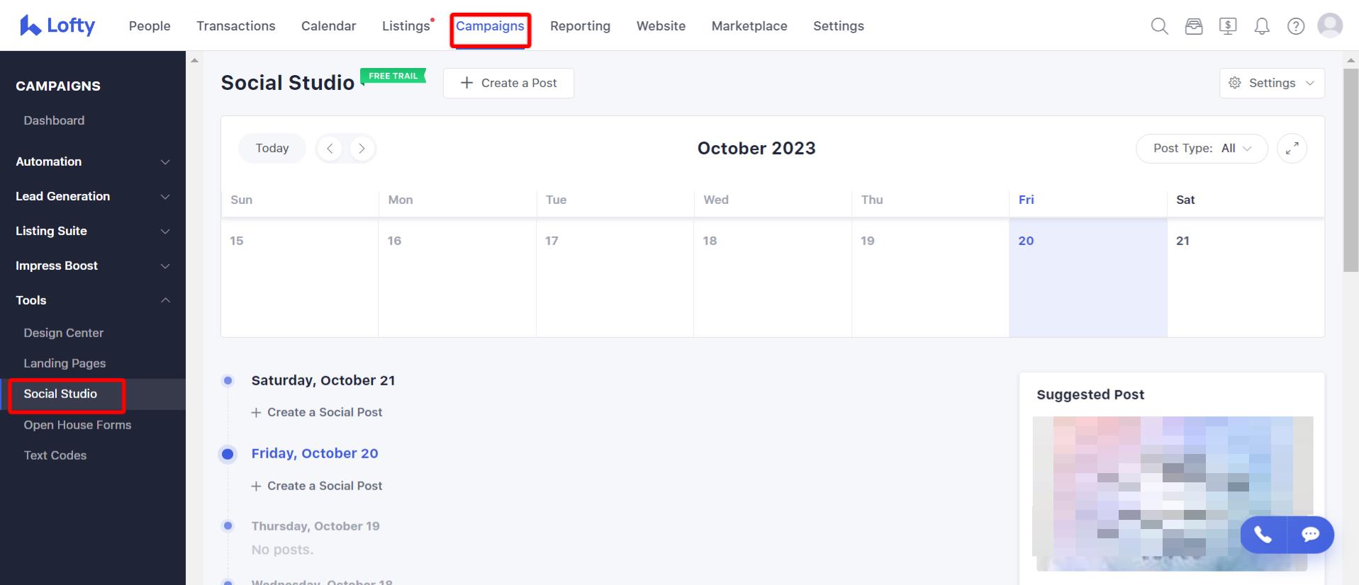 Social Studio – Lofty Help Center