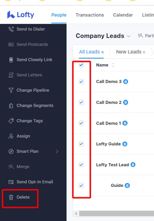 How to Delete/Erase Leads – Lofty Help Center