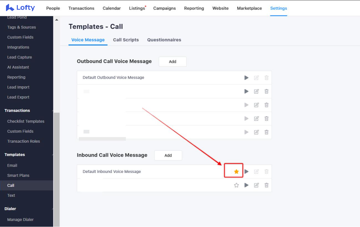 Voice Messages for Inbound & Outbound Calls – Lofty Help Center