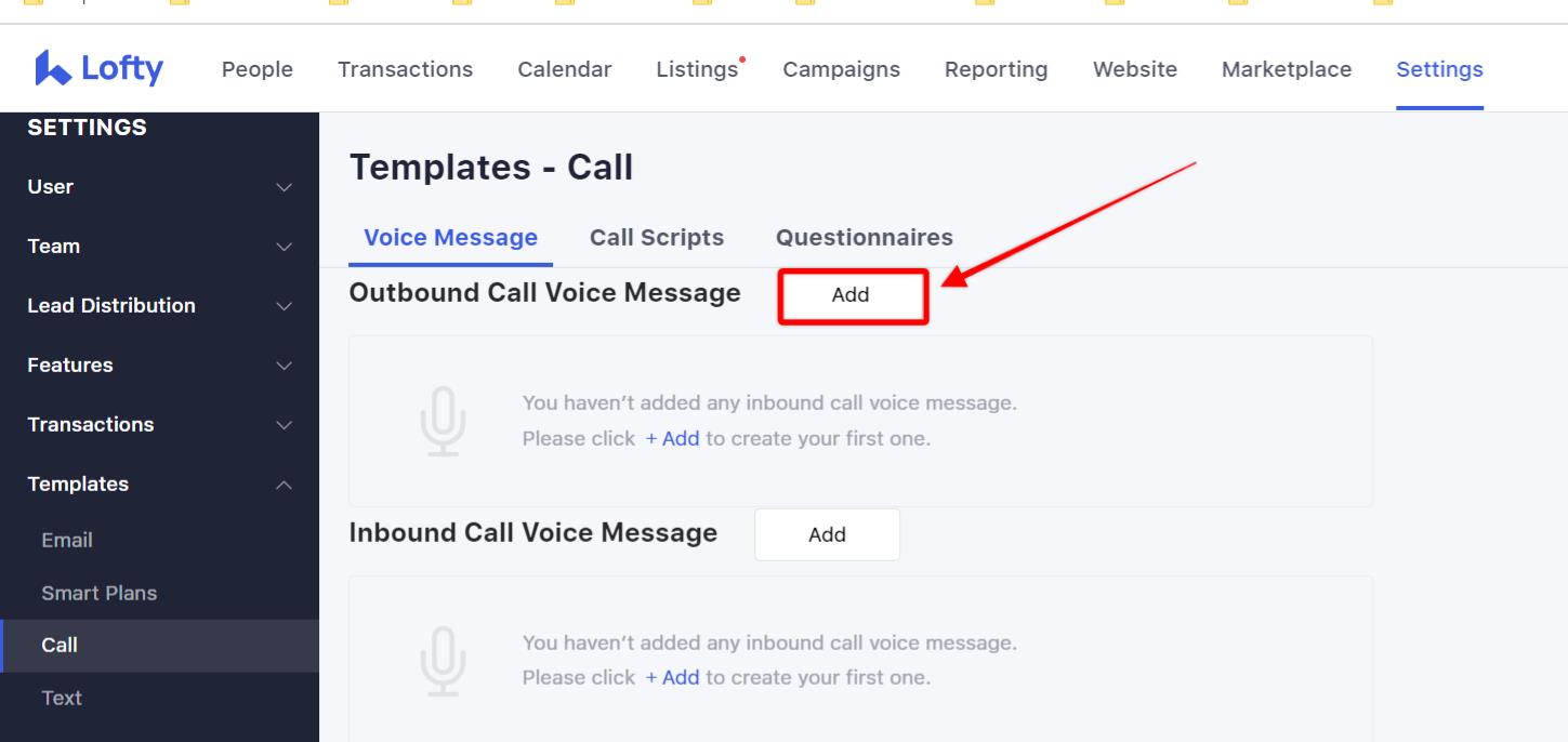 Voice Messages for Inbound & Outbound Calls – Lofty Help Center