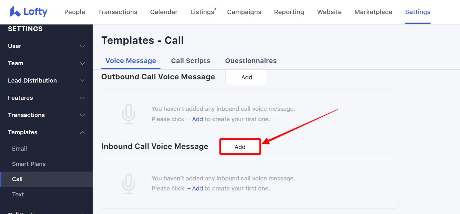 Voice Messages for Inbound & Outbound Calls – Lofty Help Center