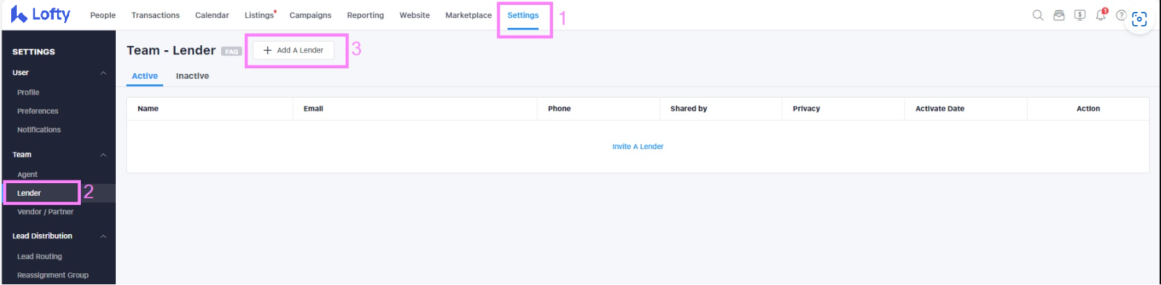 CRM Settings – Lofty Help Center