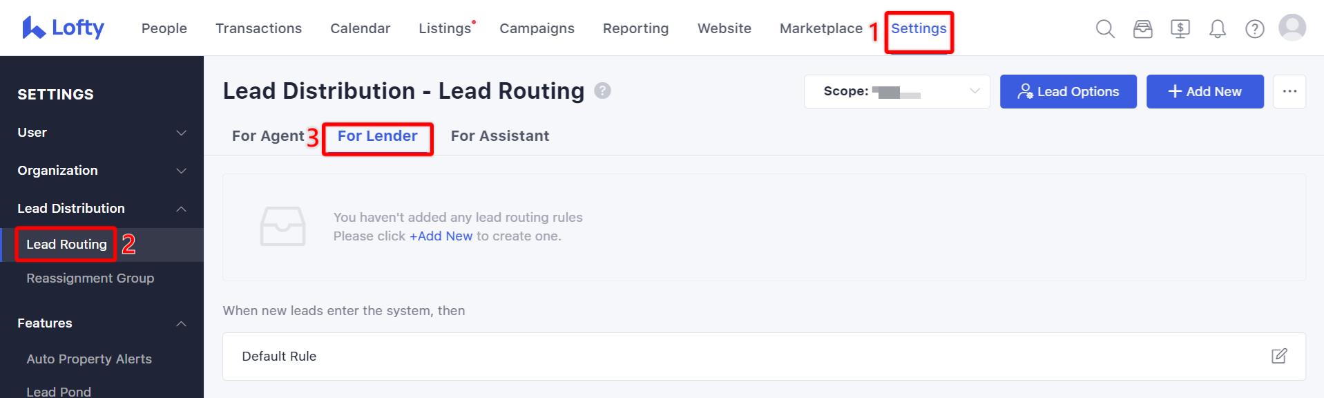 Lender Lead Routing Rules – Lofty Help Center