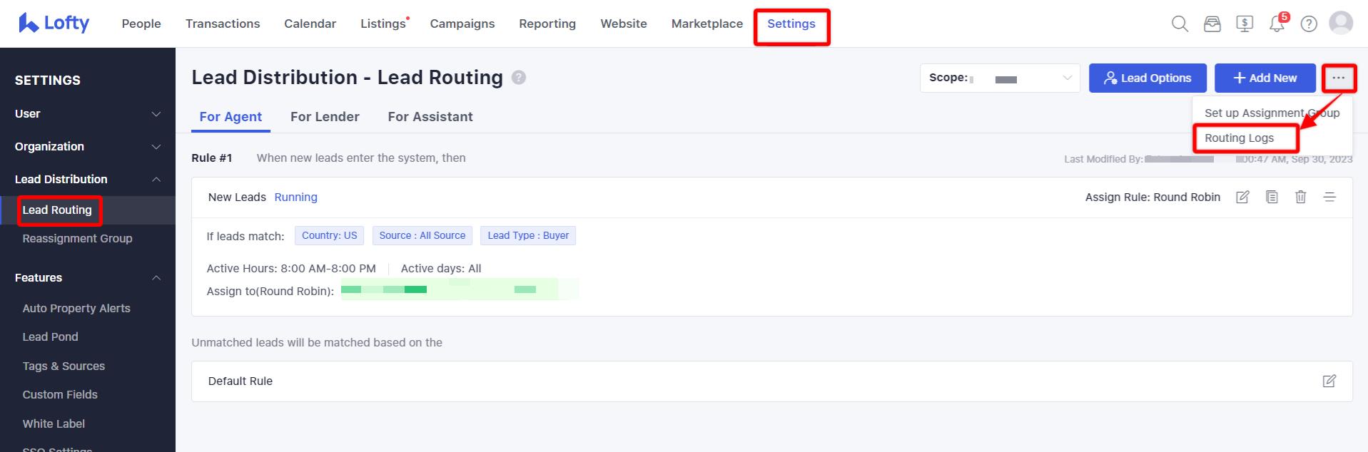 Lead Routing Logs – Lofty Help Center