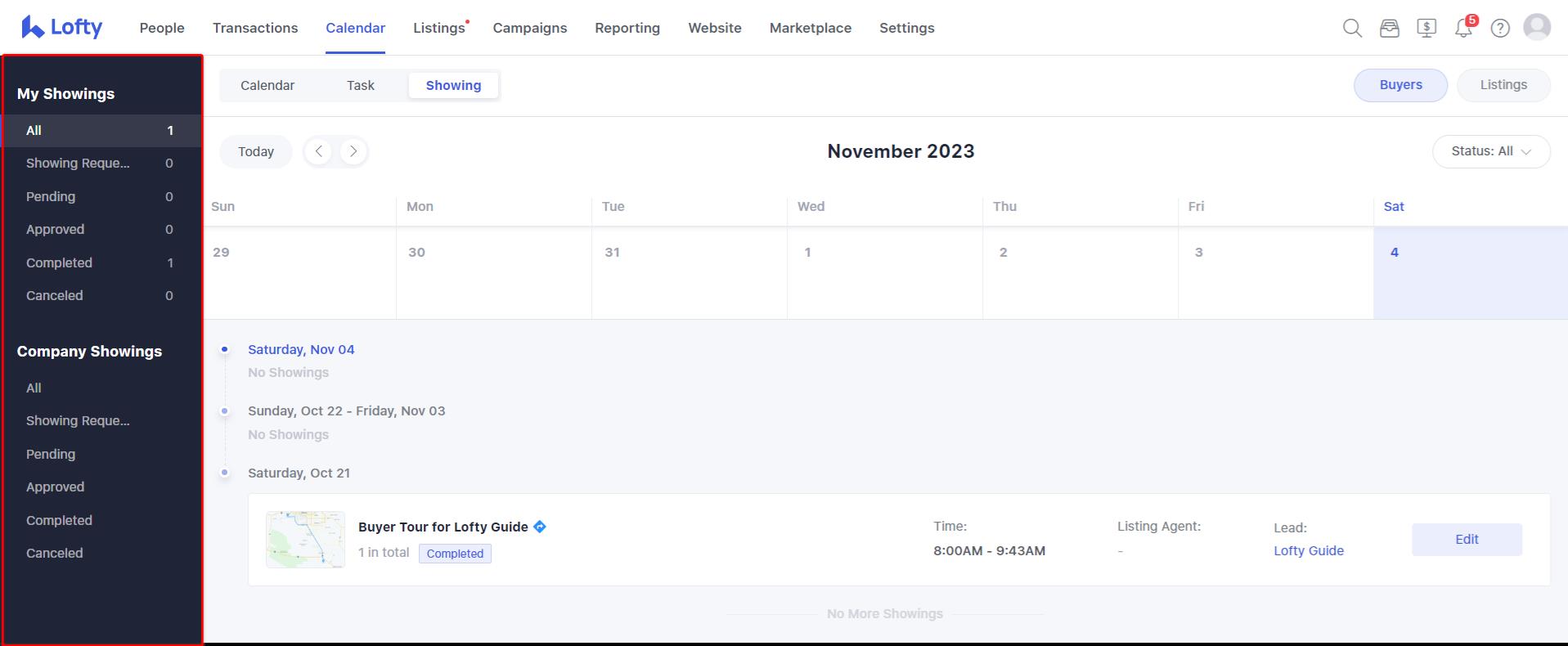 Listing Showing Management – Lofty Help Center