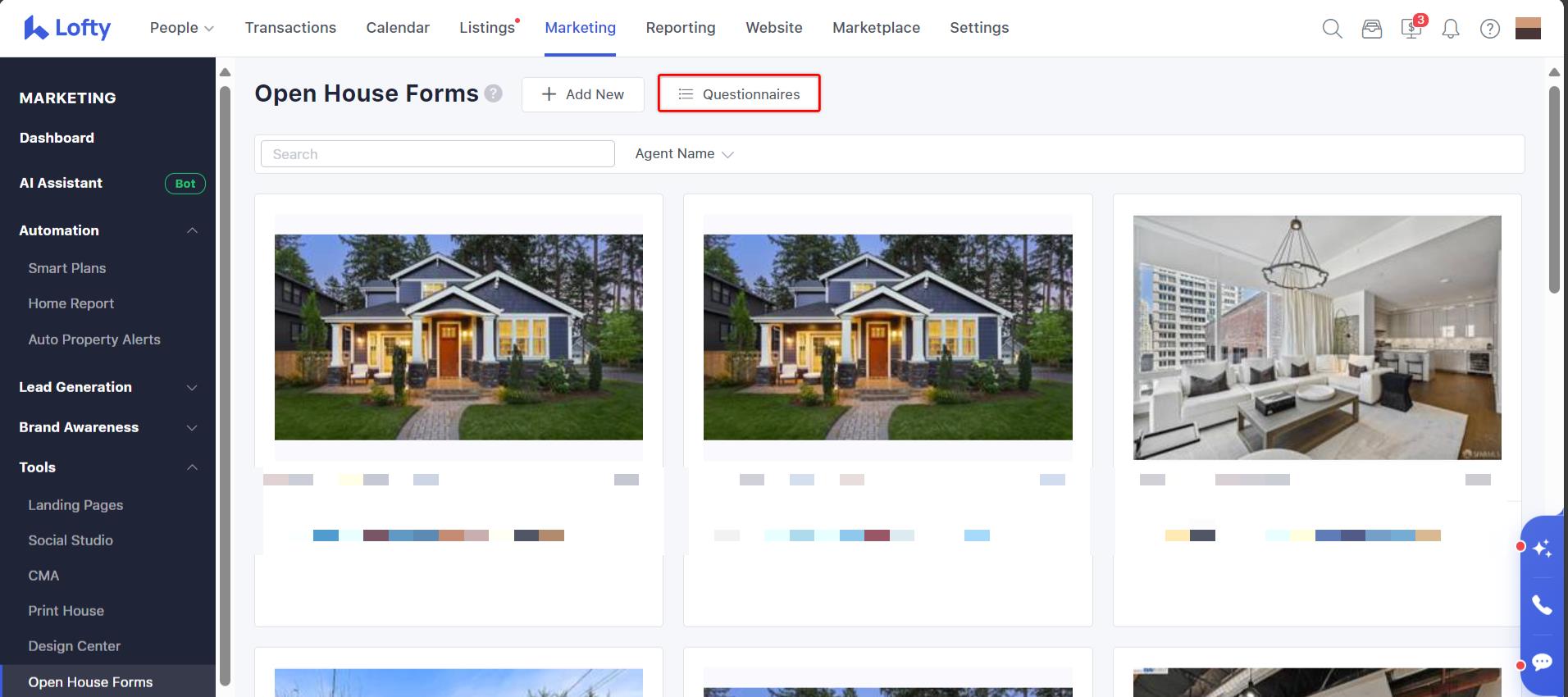 Open House Forms – Lofty Help Center