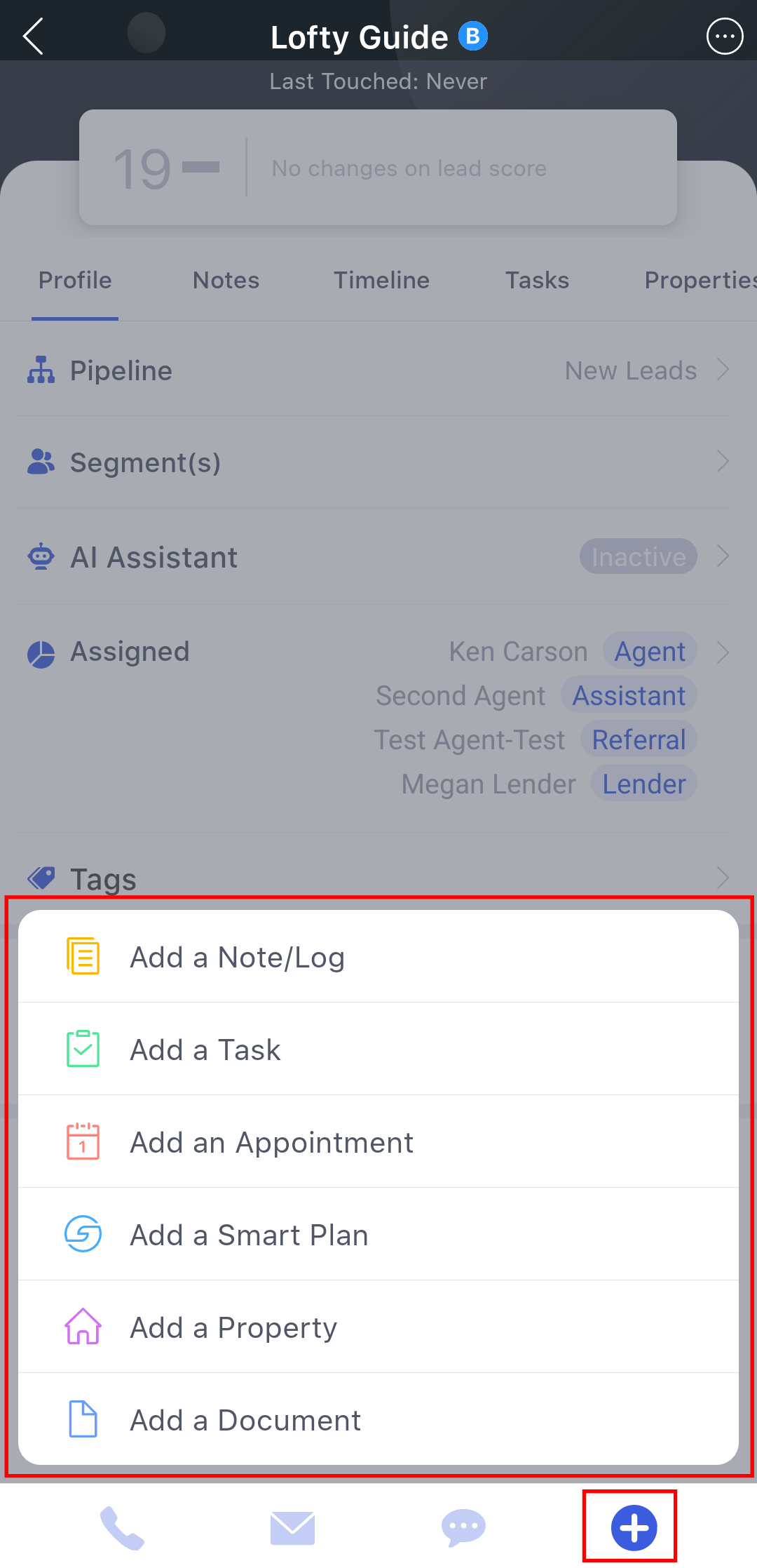 Managing Leads in the Mobile App – Lofty Help Center
