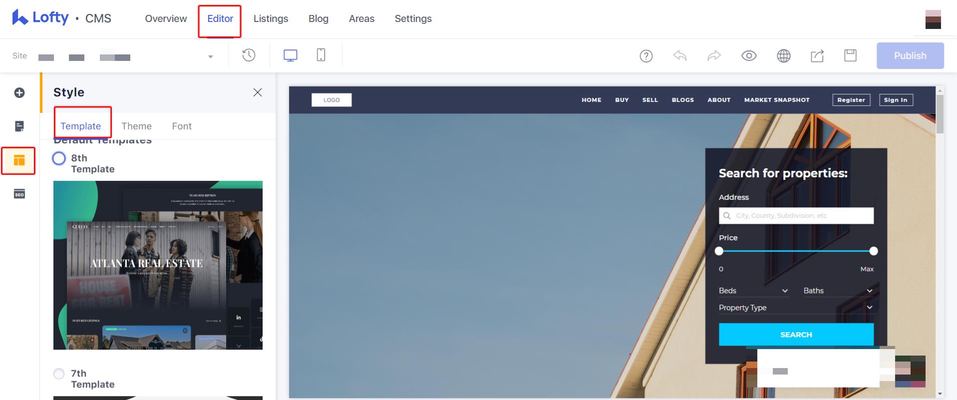 Changing the Website Template – Lofty Help Center