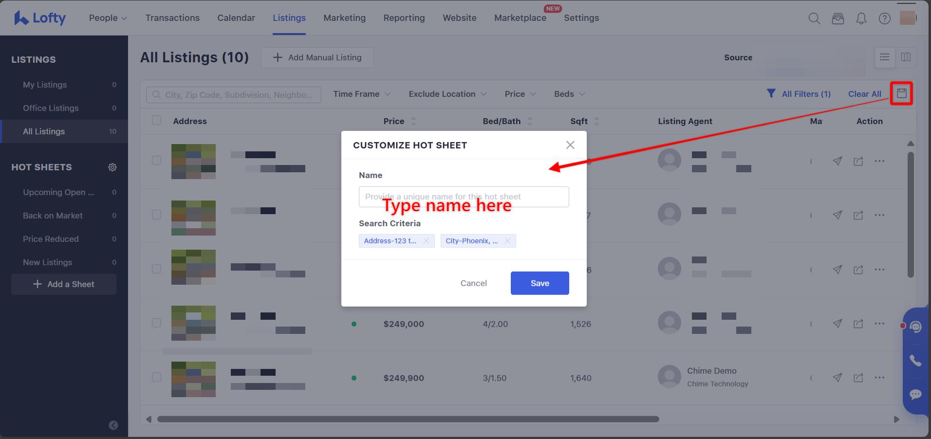 All Listings & Hot Sheets – Lofty Help Center