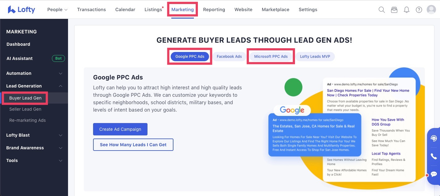 Google & Microsoft Bing PPC Search Ads – Lofty Help Center
