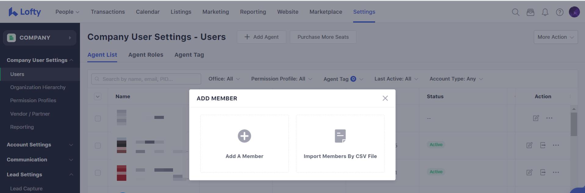 Add or Remove Team Members on Lofty – Lofty Help Center