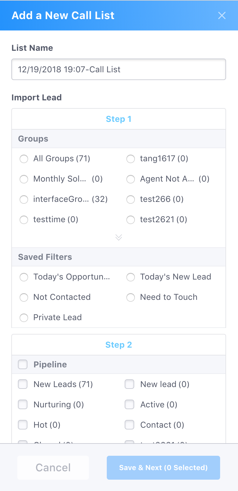 Call List (Standard) – Lofty Help Center