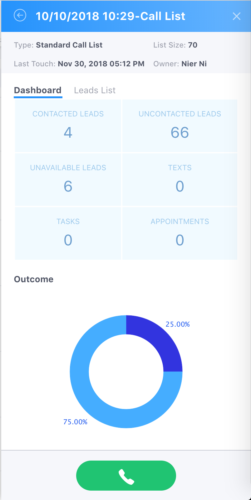 Call List (Standard) – Lofty Help Center