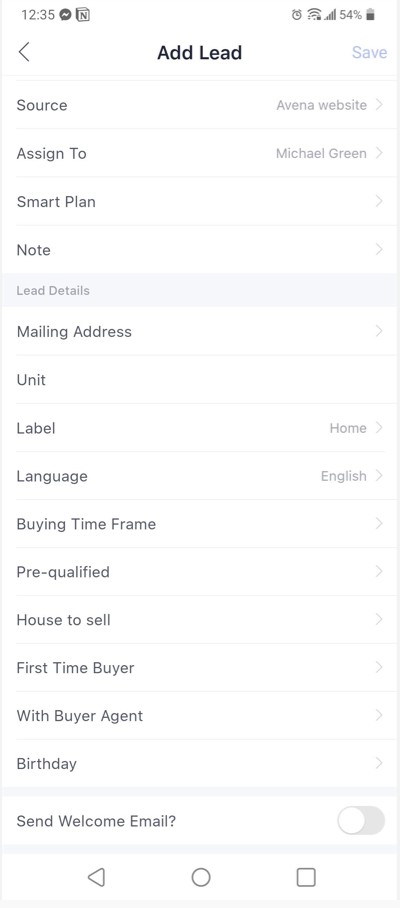 Managing Leads in the Mobile App – Lofty Help Center