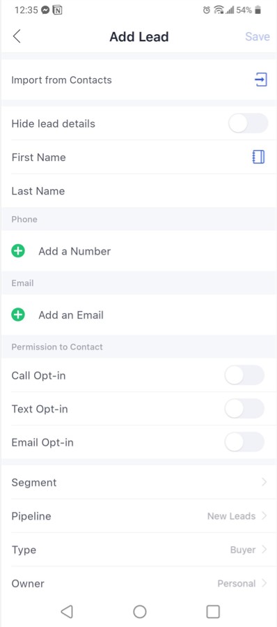 Managing Leads in the Mobile App – Lofty Help Center