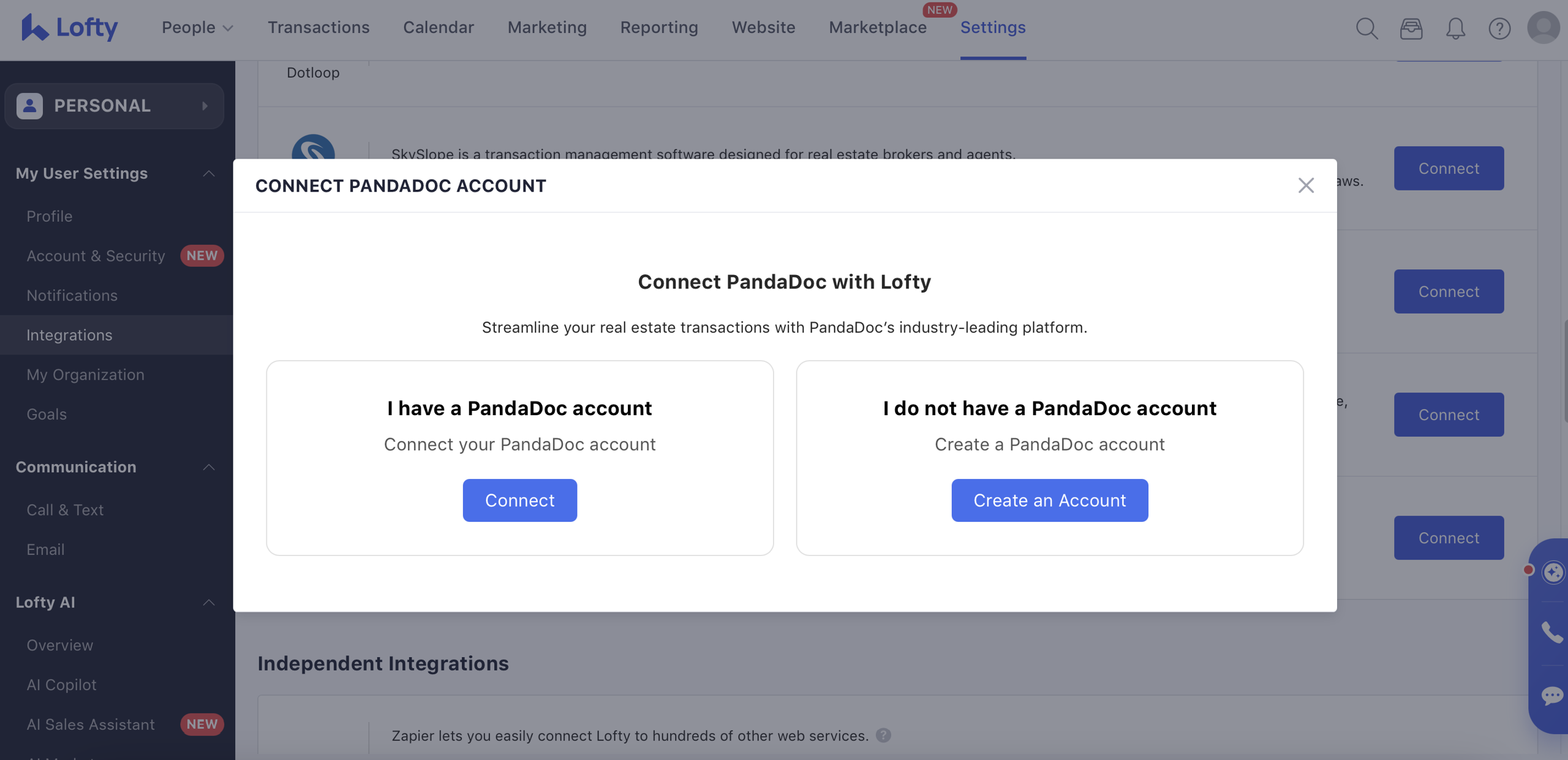 PandaDoc Integration – Lofty Help Center