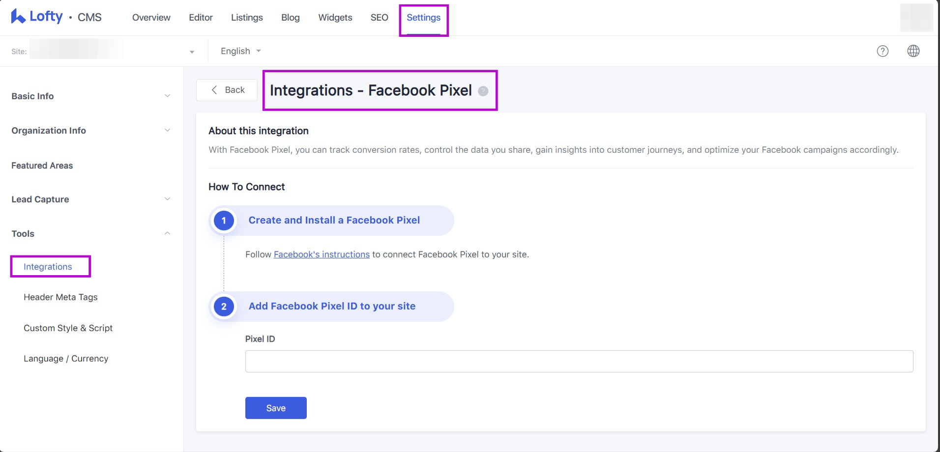 Facebook Pixel Integration – Lofty Help Center
