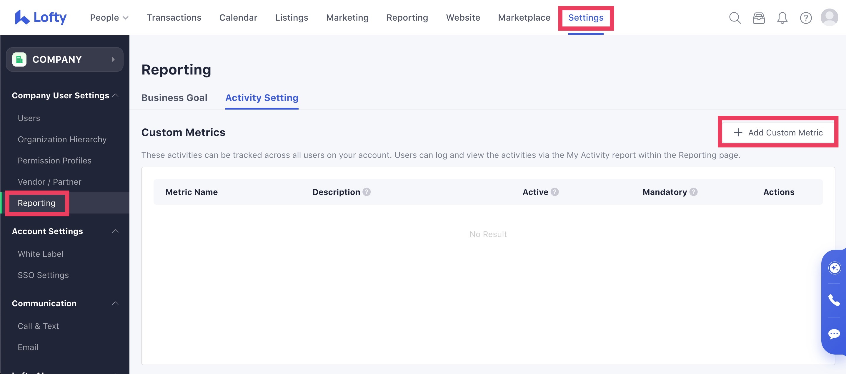 Agent Activity Metrics – Lofty Help Center